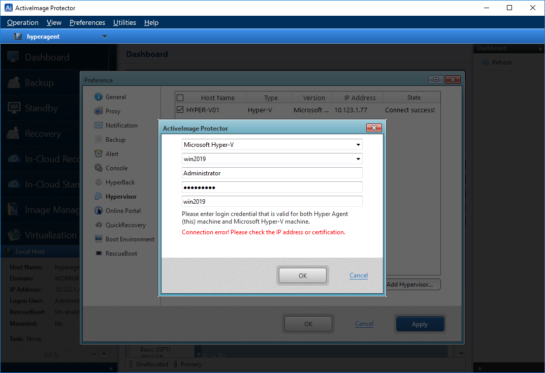 Issue caused by changing the hostname or IP address of the hypervisor – Actiphy.com